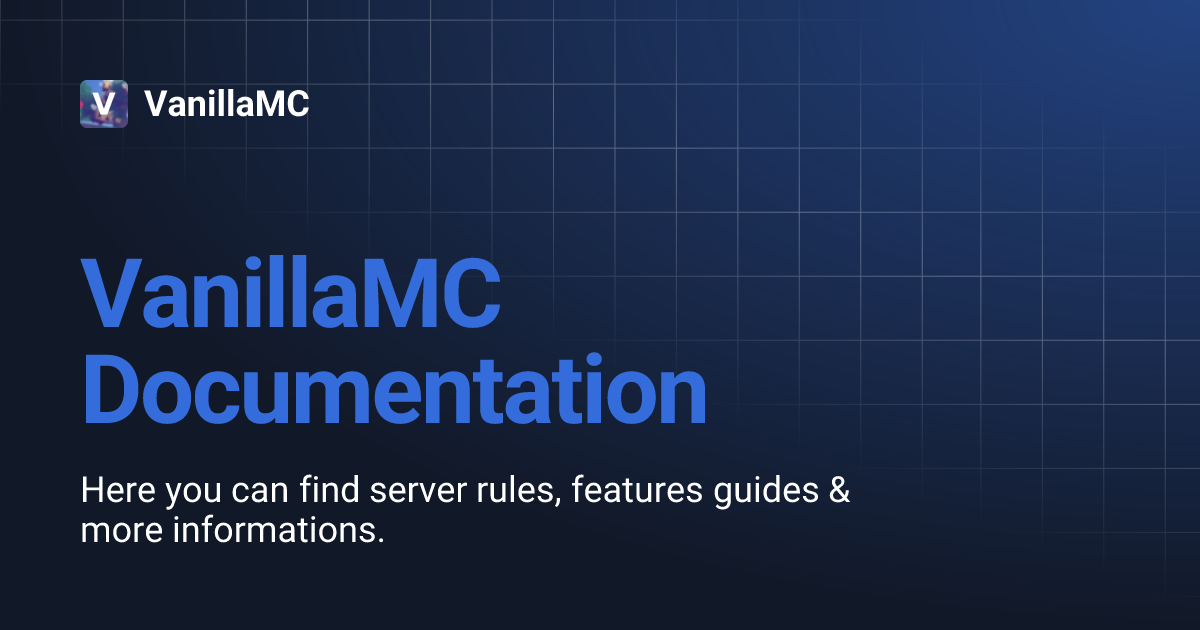 VanillaMC Documentation | VanillaMC